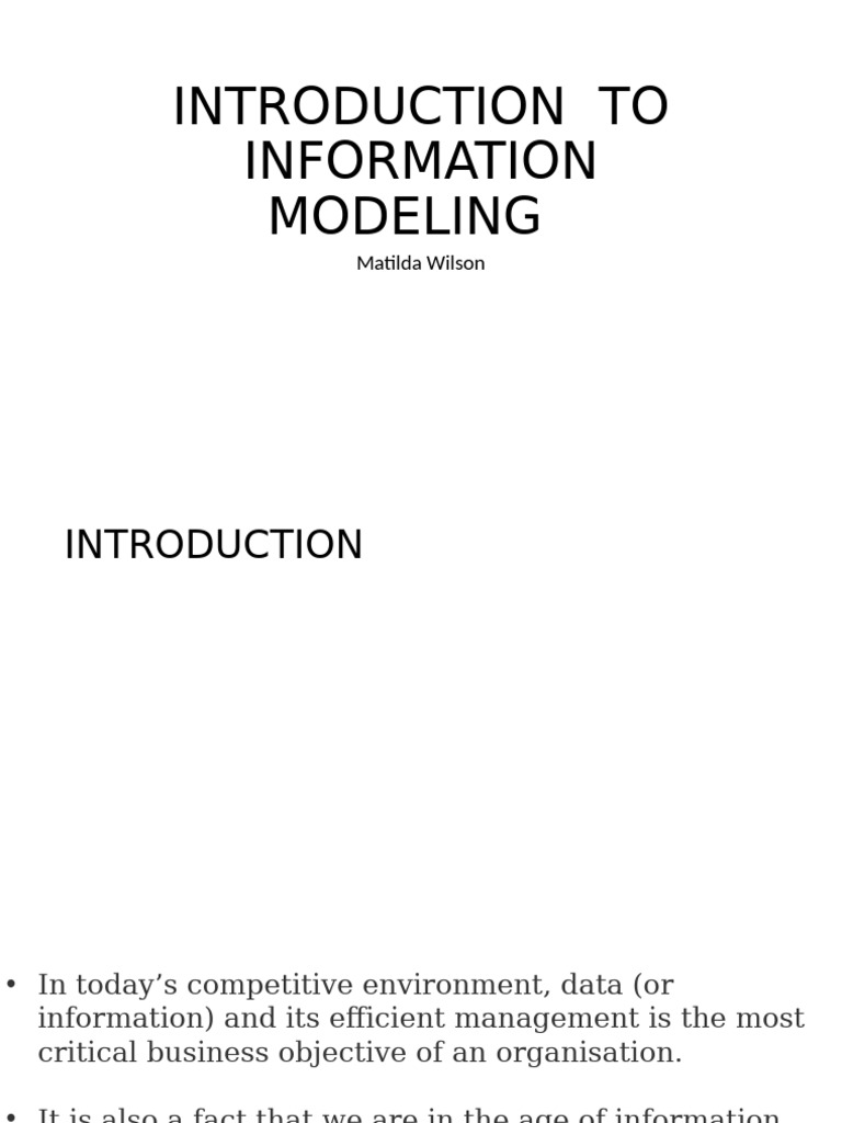 Introduction To Information Modeling | PDF | Conceptual Model | Data Model