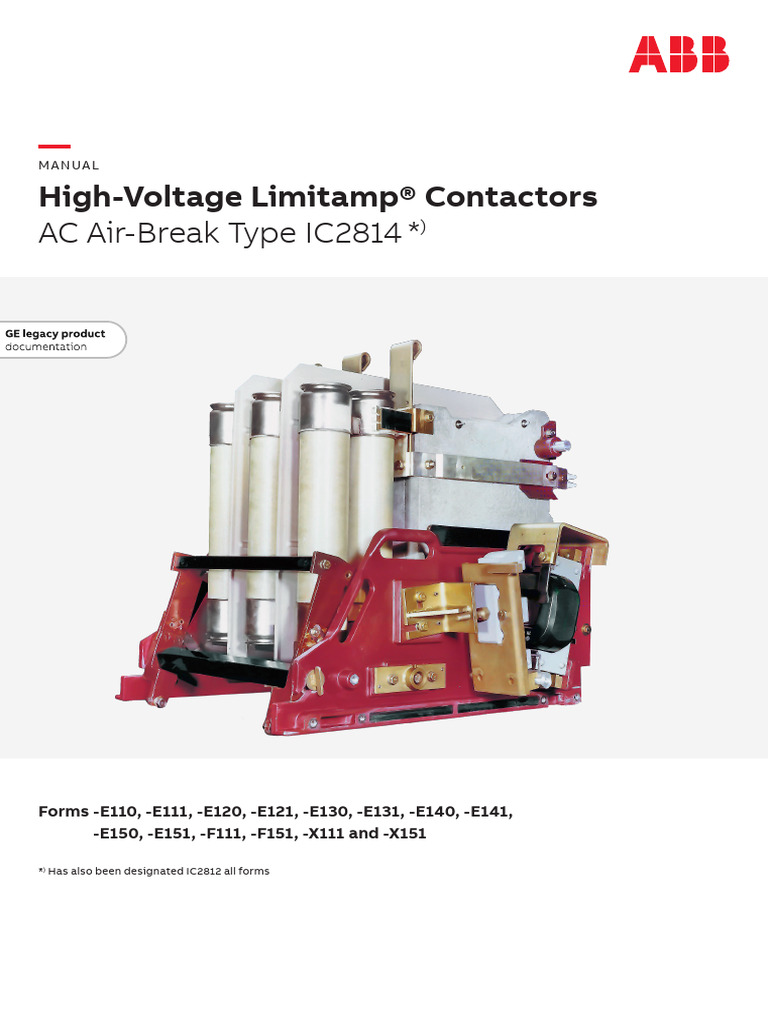 High-Voltage Limitamp® Contactor Manual | PDF | Switch | Inductor
