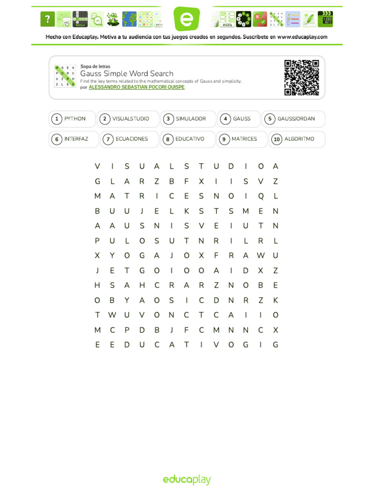 24493948-Gauss Simple Word Search | PDF