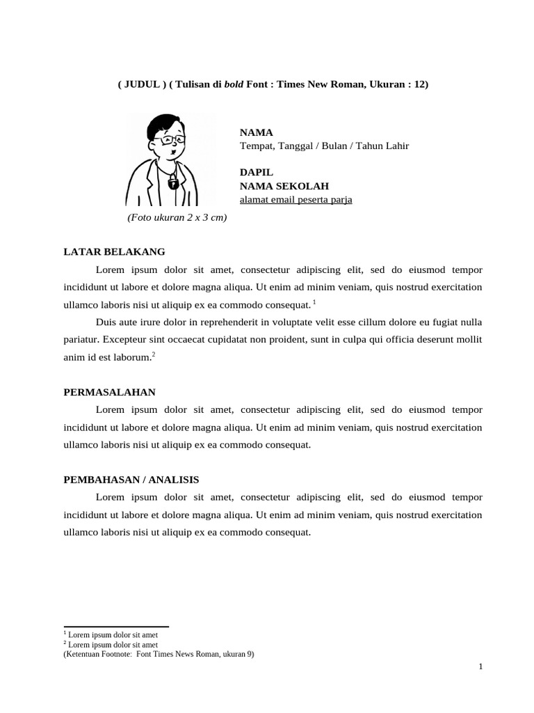 Template Esai Parlemen Remaja 2025 | PDF