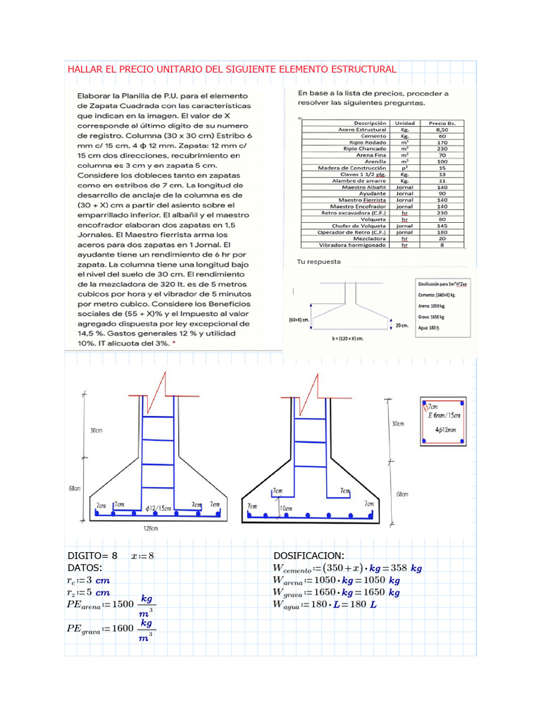 Cálculo de Precio Unitario Estructural | PDF
