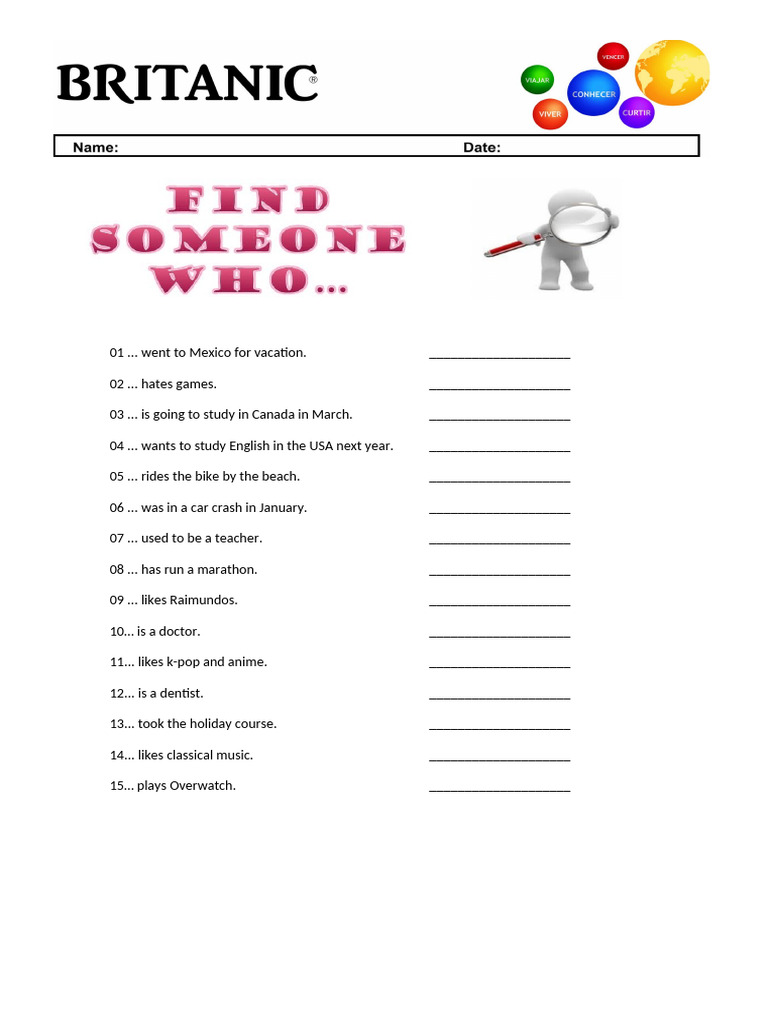 Find Someone Who General | PDF