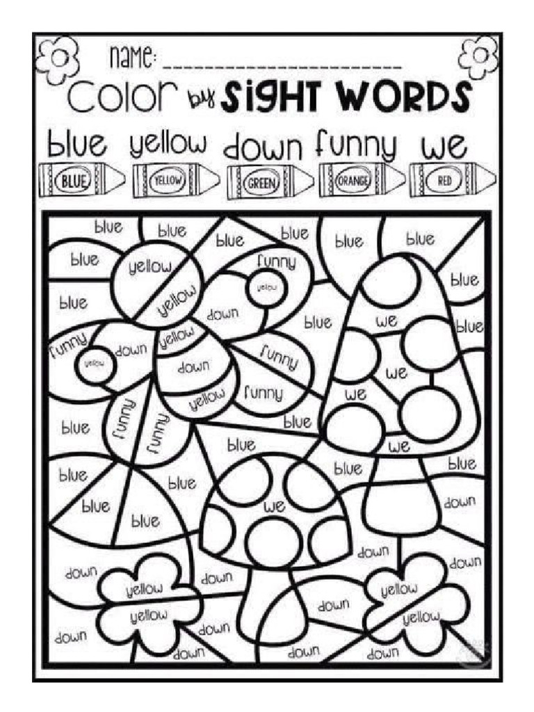 Sight Words Coloring | PDF