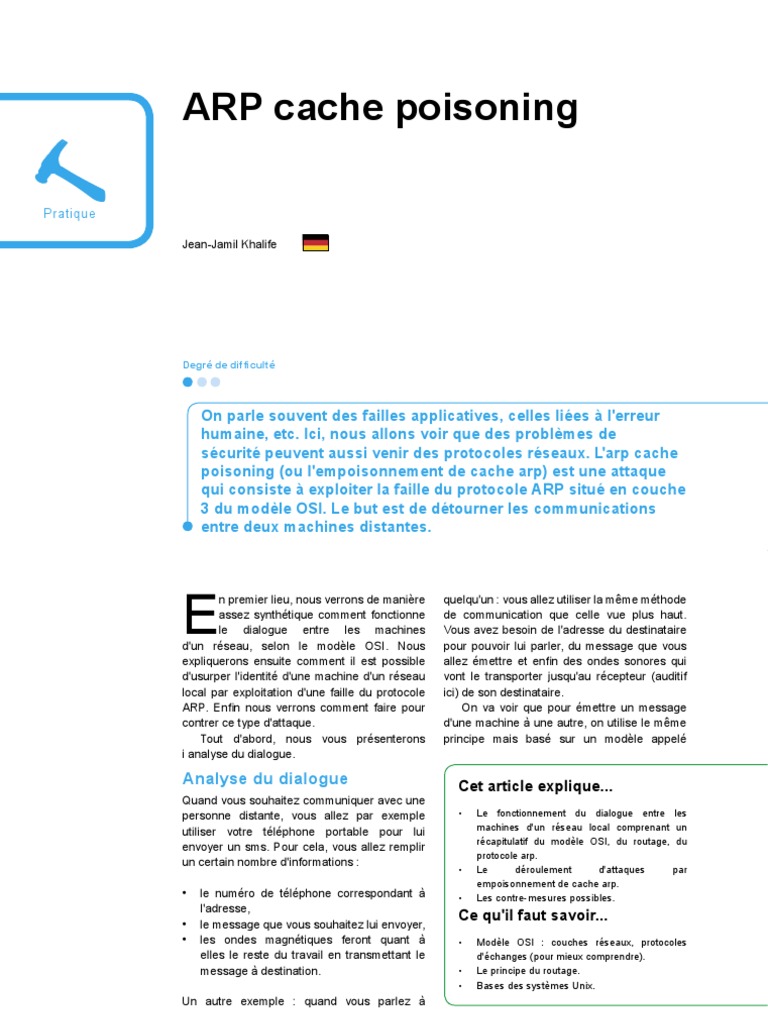 ARP Cache Poisoning | PDF