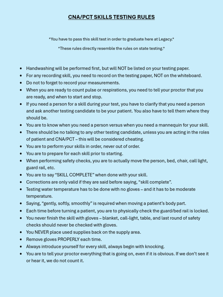 Skills Testing Rules PDF | PDF