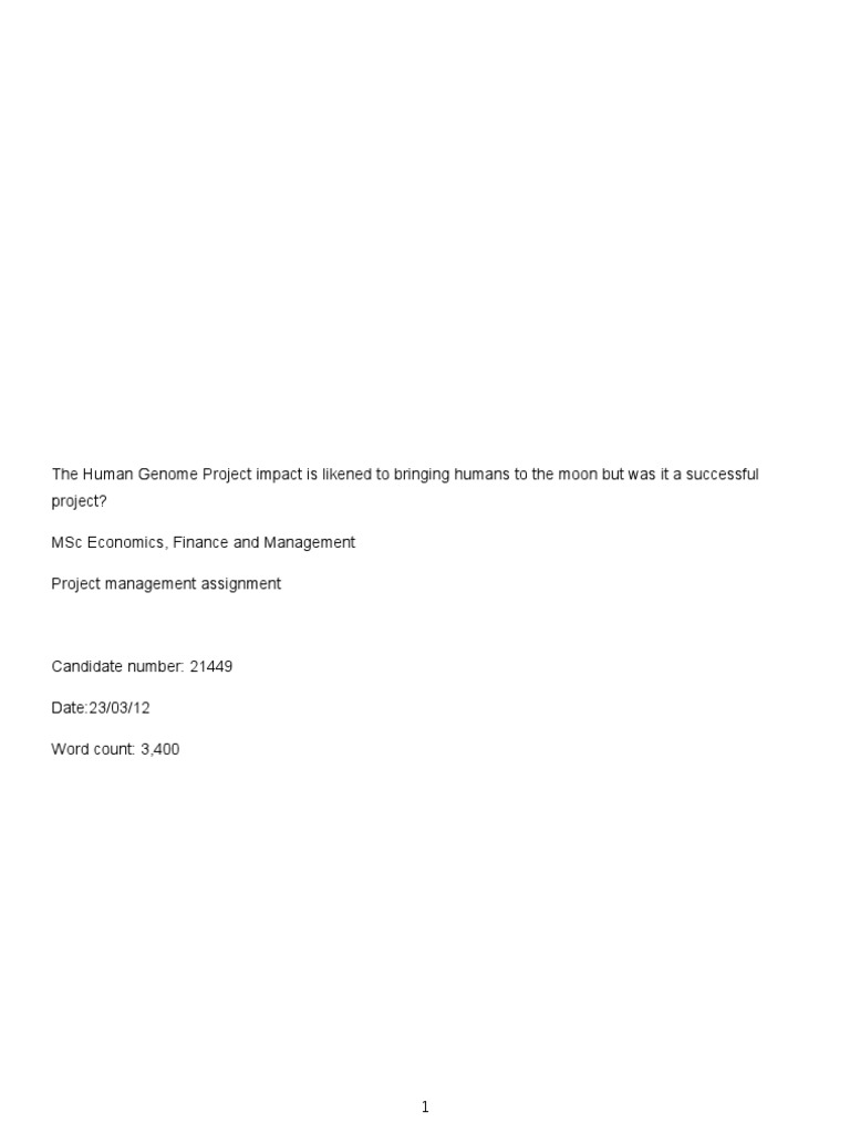 The Human Genome Project | PDF | Human Genome | Whole Genome Sequencing