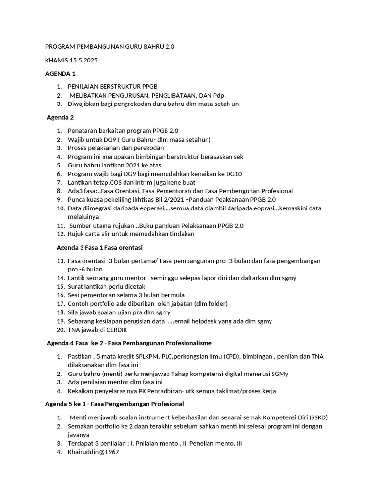 Pelaksanaan Program PPGB 2.0 untuk DG9 | PDF