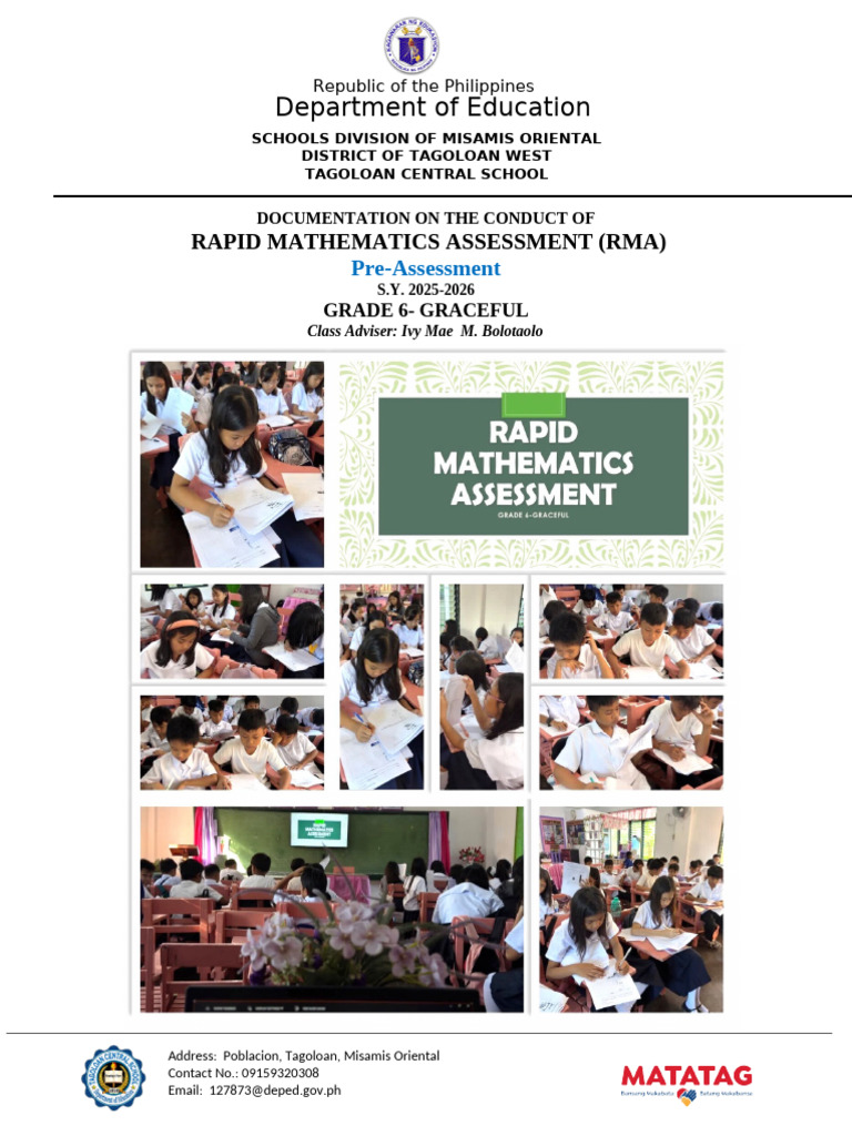 Rapid Mathematics Assessment Documentation | PDF