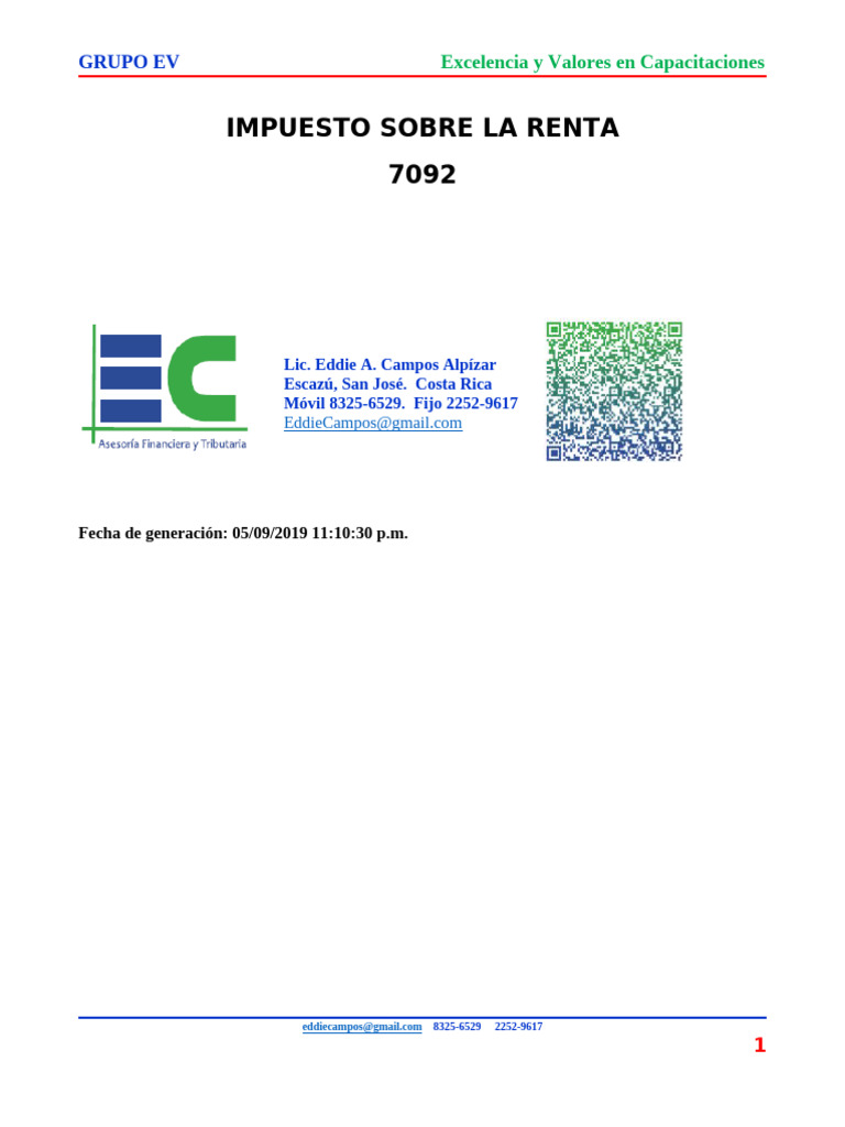 Isr 7092 | PDF | Impuestos | Impuesto sobre la renta