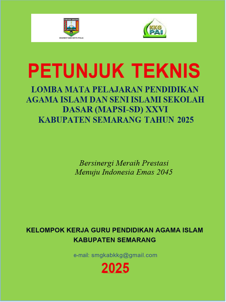Juknis Lomba MAPSI SD 2025 Jateng | PDF