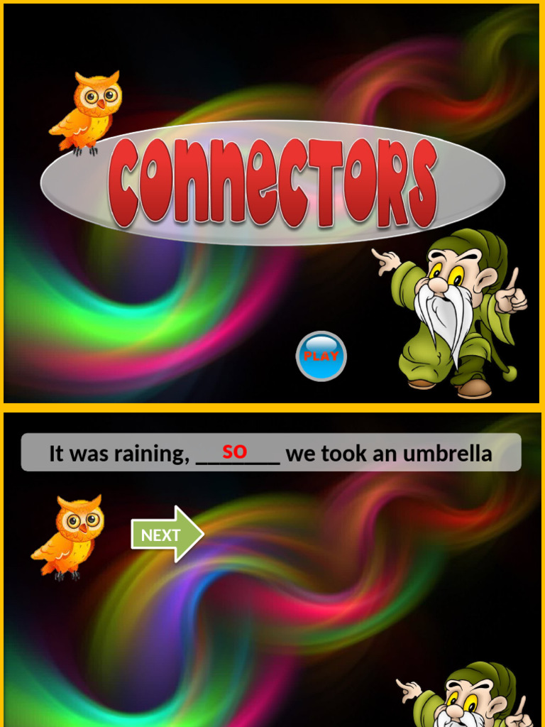 Connectors PPT Fun Activities Games Games 54186 | PDF