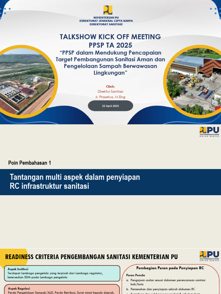 4 Paparan Talkshow Dit Sanitasi KemenPU - PIU T PPSP KOM PPSP 2025 | PDF