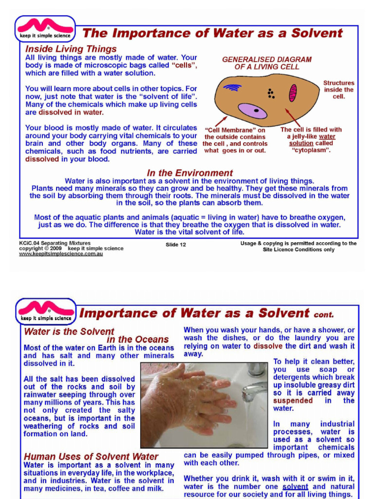 Water As Solvent-1 | PDF