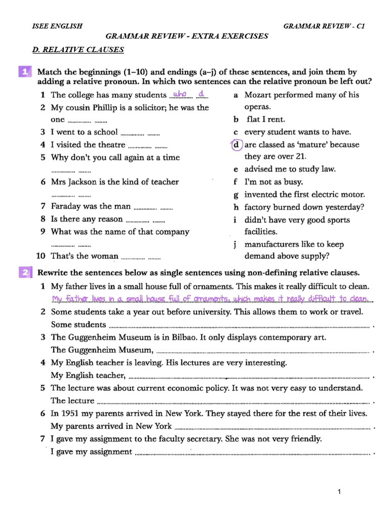 c1 - Relative Clauses + Passive Voice - Extra Ex | PDF