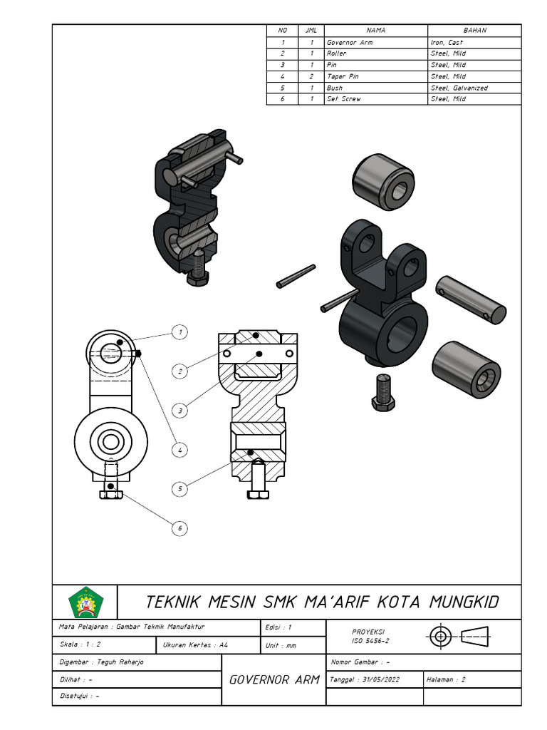 Gambar Teknik Governor Arm | PDF
