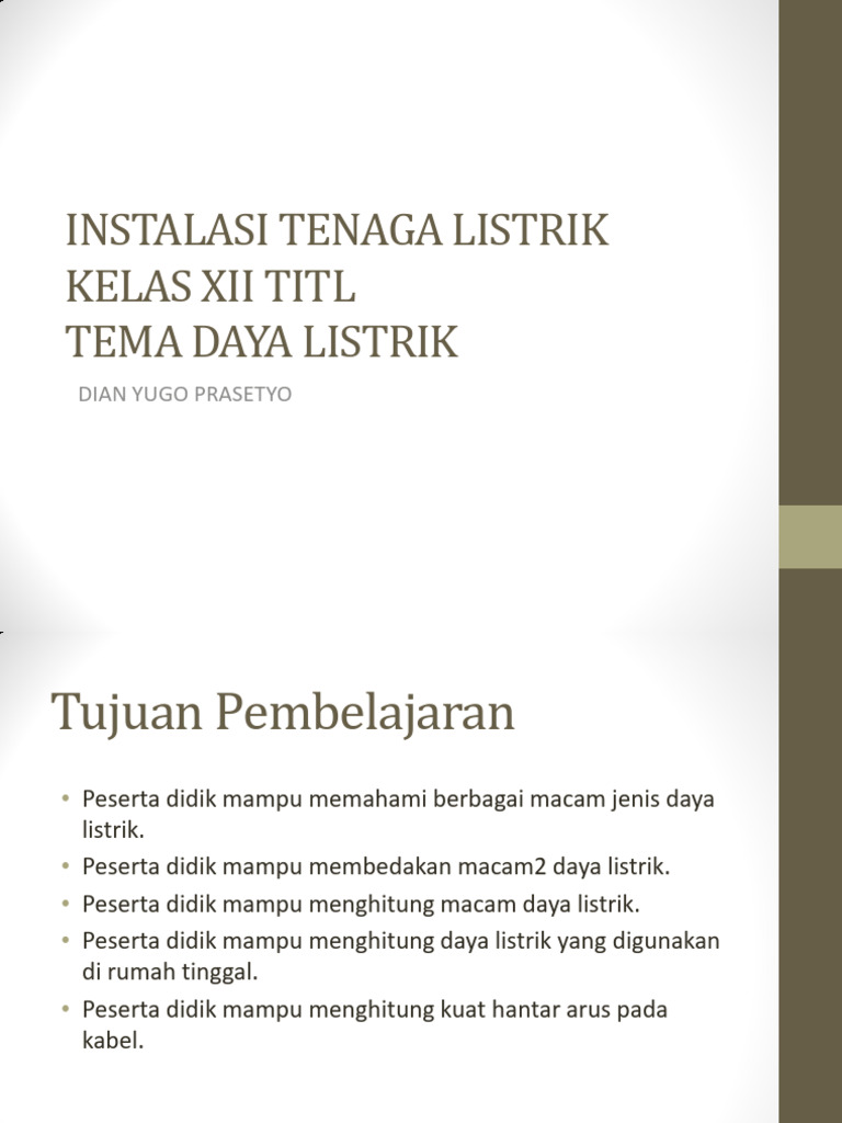 Jenis dan Penghitungan Daya Listrik | PDF