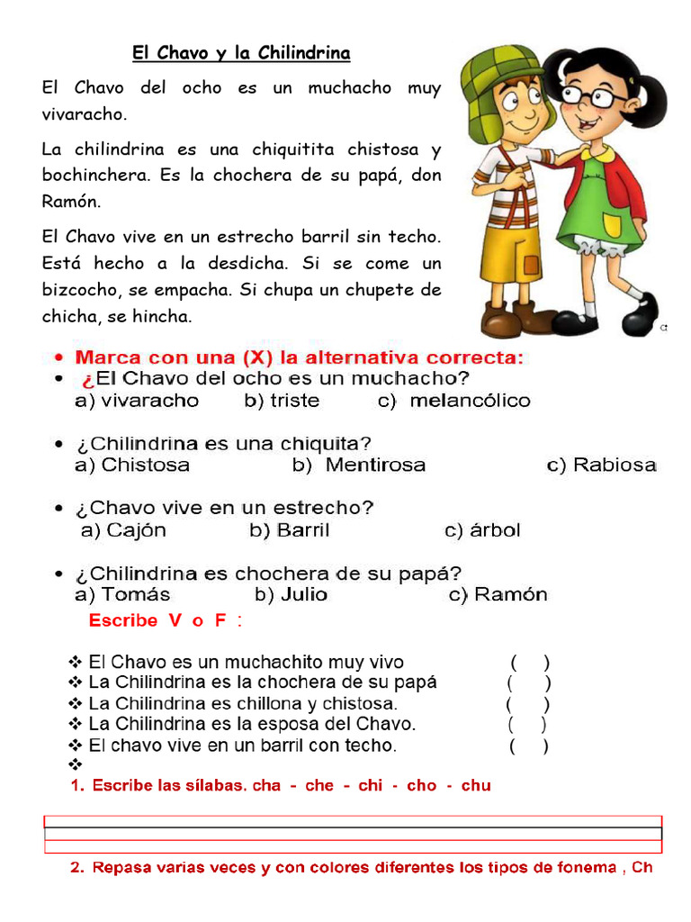 El Chavo y La Chilindrina Lectura para El Fólder | PDF