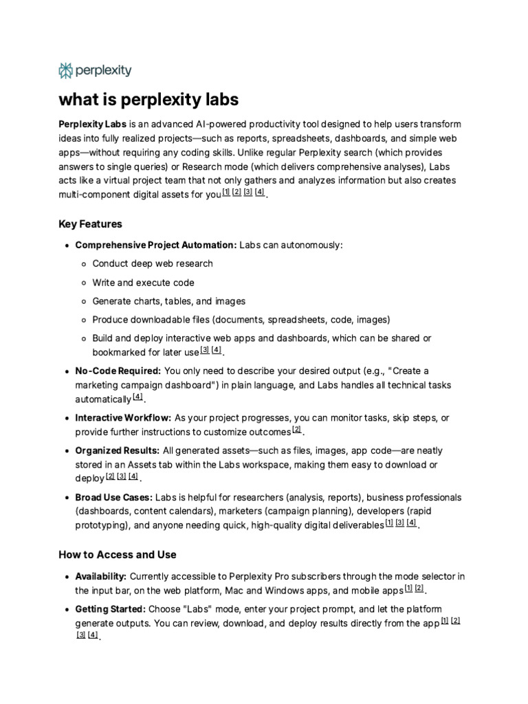 Accessing Perplexity Labs Guide | PDF | Mobile App | Spreadsheet