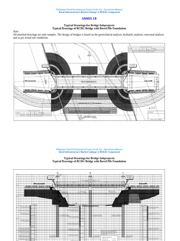 Annex 18 - PRDP SU - Typical Drawings For RCDG Bridge - Bored Pile Subprojects | PDF ...