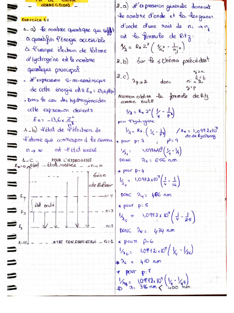Correction (Td'Chimie') | PDF