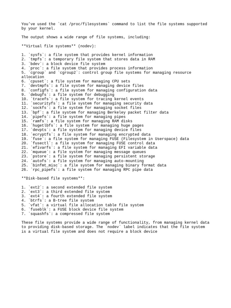 Linux File Systems | PDF