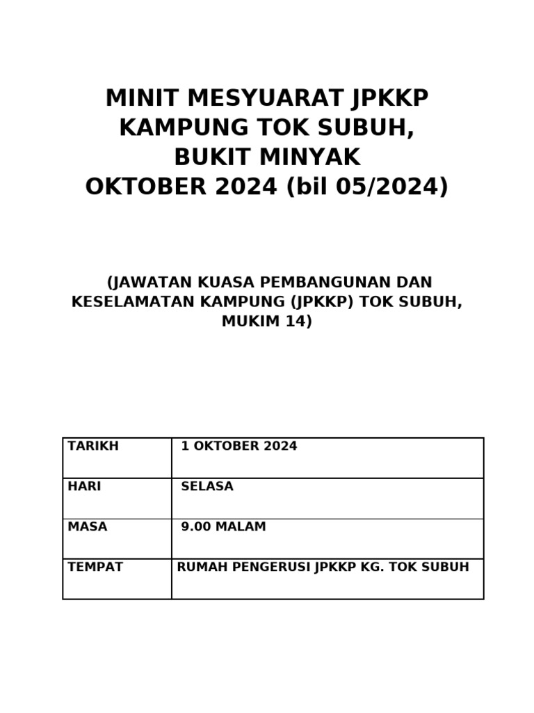 JKKKP Tok Suboh Bukit Minyak Bukit Mertajam 2024 | PDF