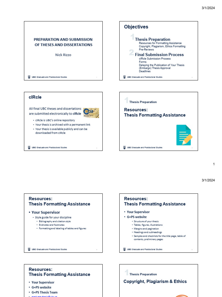 UBC Thesis Submission Guidelines | PDF | Thesis | Plagiarism