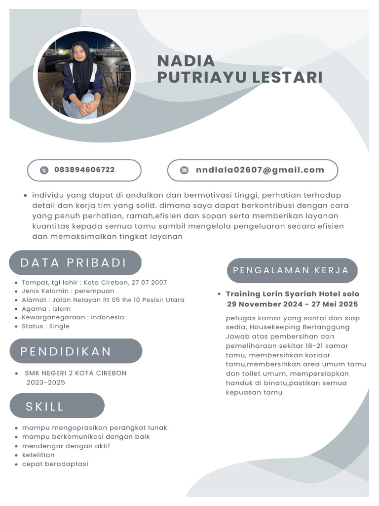 CV Nadia Putriayu Lestari | PDF