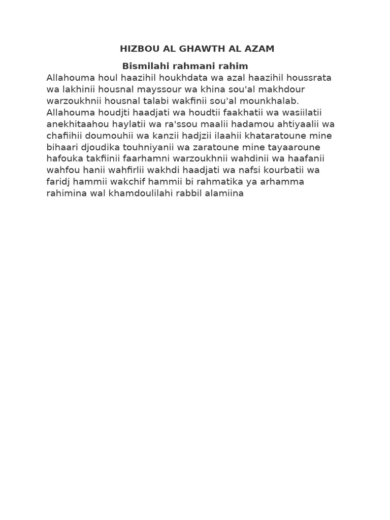 Hizbou Al Ghawth Al Azam | PDF