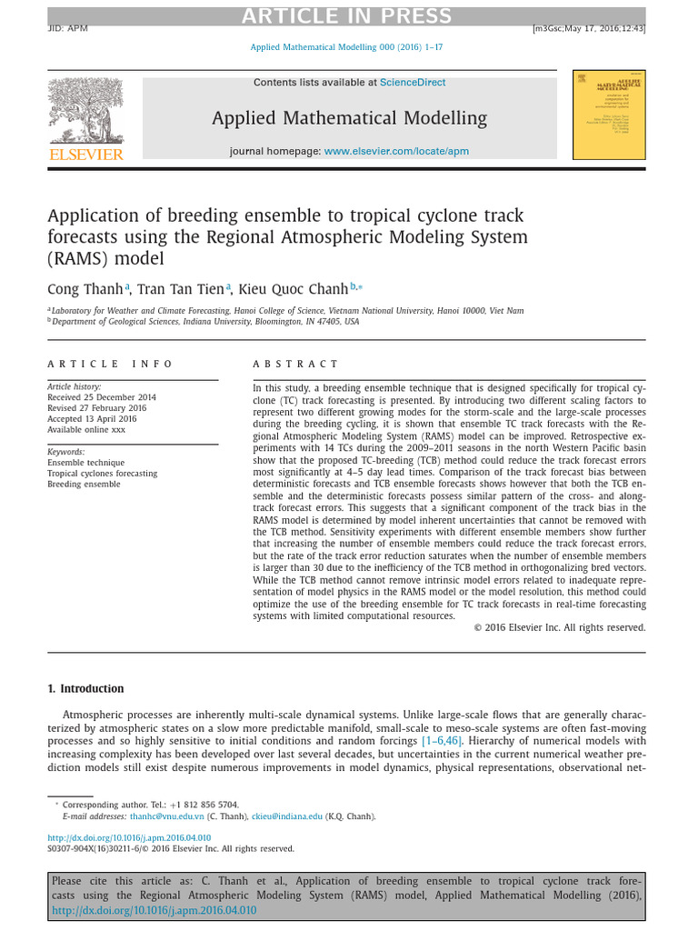 Cong Thanh (2016) Application of Breeding Ensemble To Tropical Cyclone ...