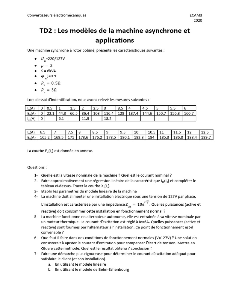 Modèles de machines asynchrones et applications | PDF | Biens ...
