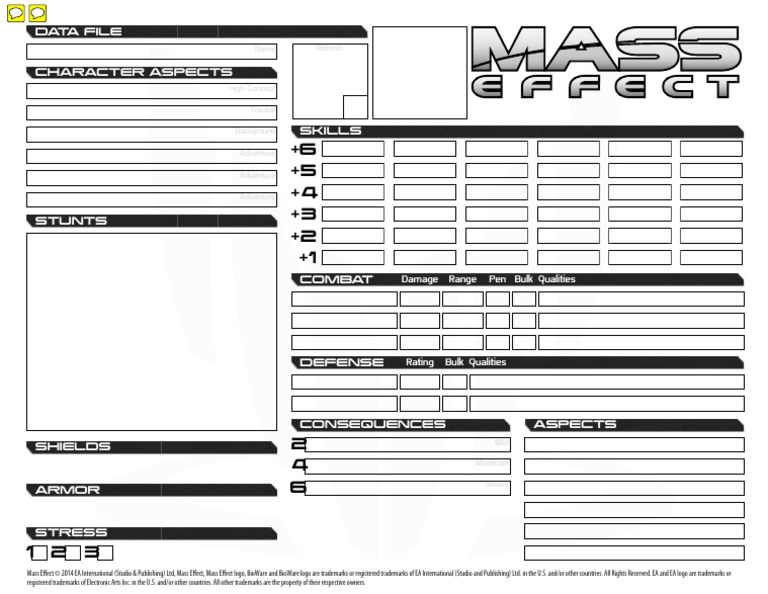 Mass Effect Fate Character Form v1-1 | PDF | Role Playing Games | Gaming