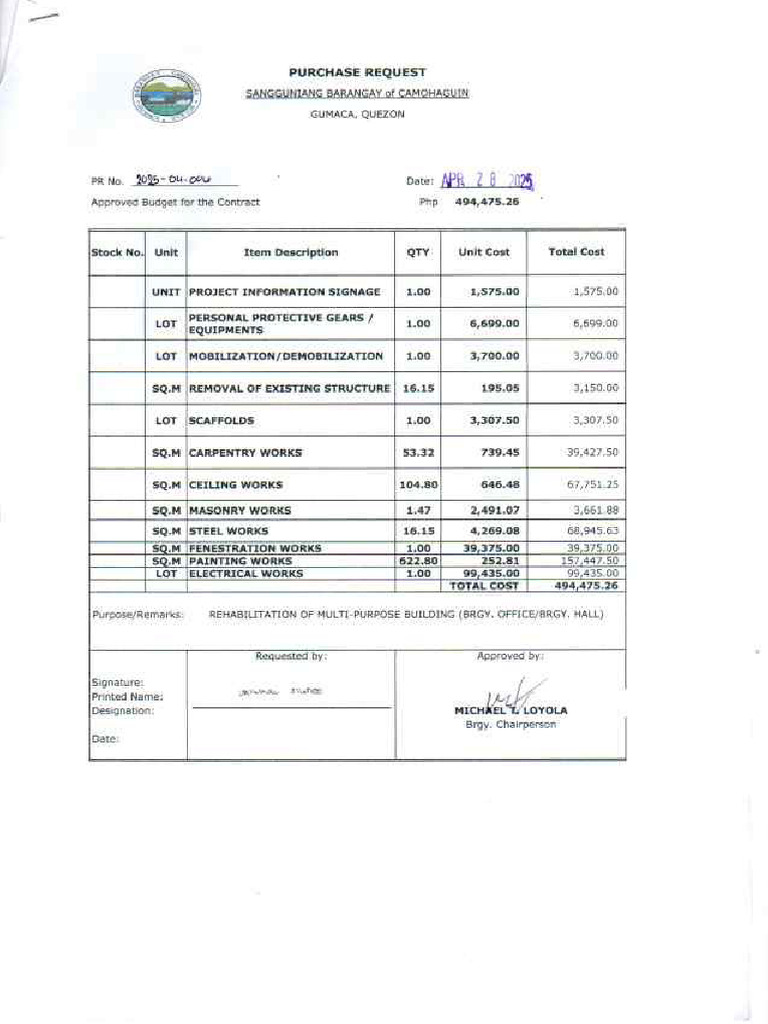 Purchase Request | PDF