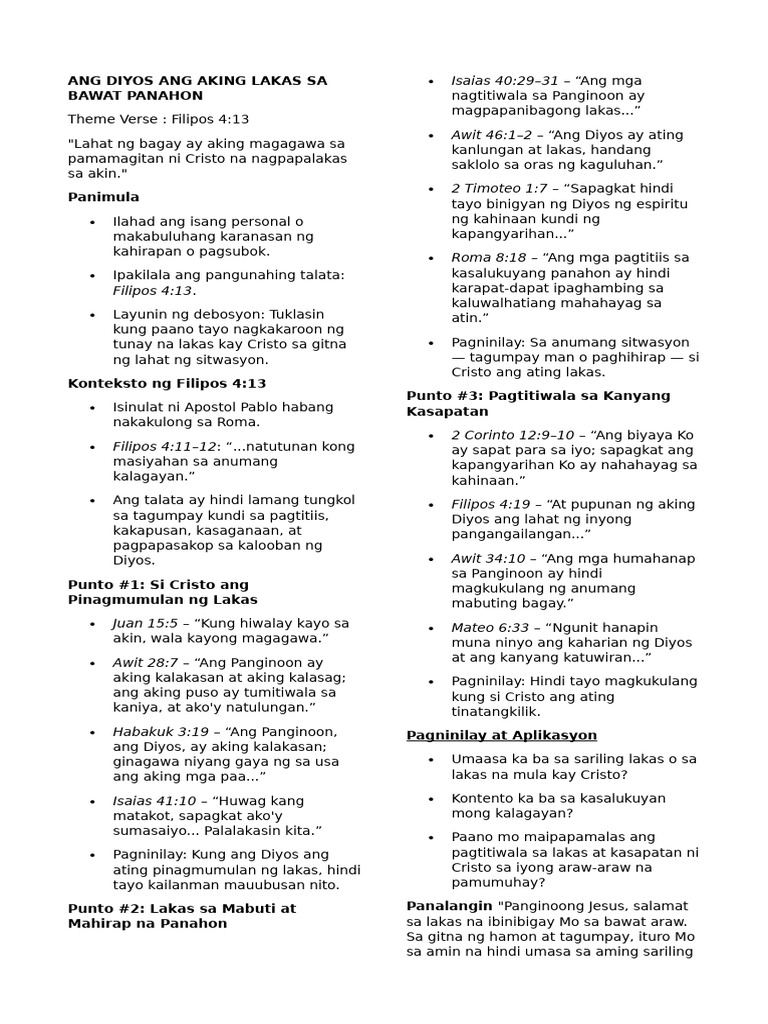 Ang Diyos Ang Aking Lakas Sa Lahat NG Panahon | PDF