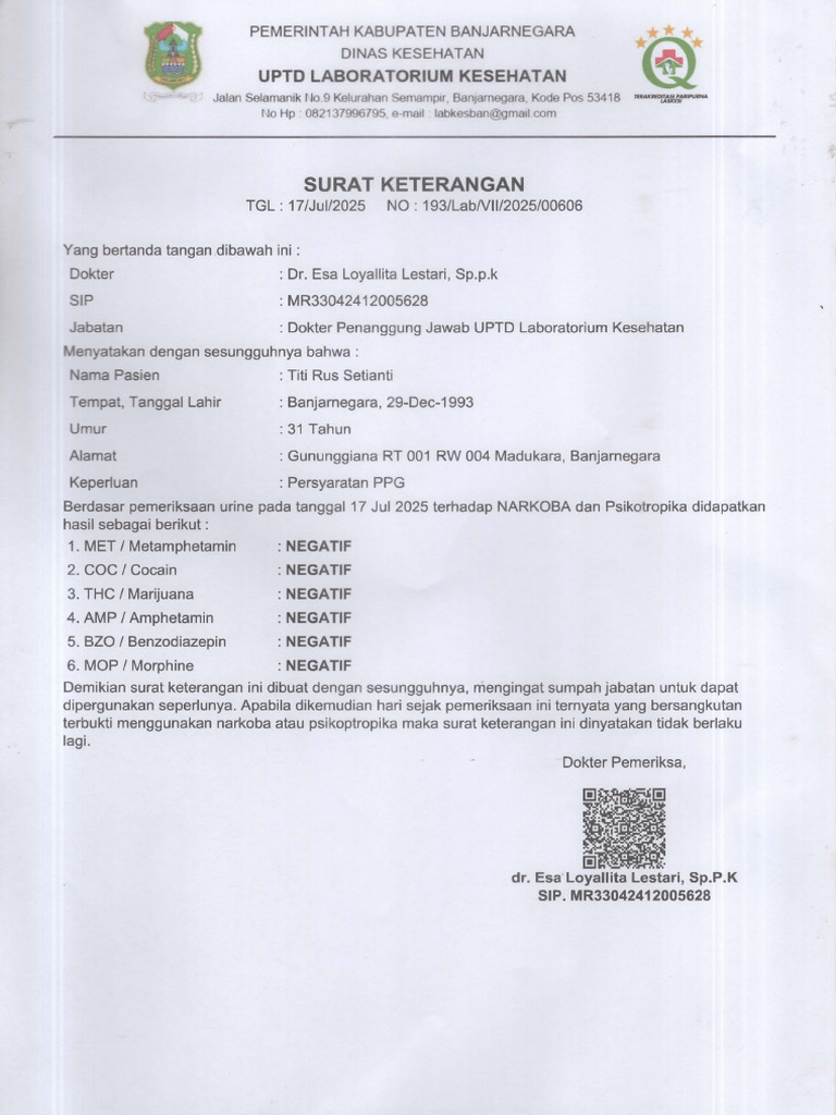 Surat Keterangan Laburat | PDF