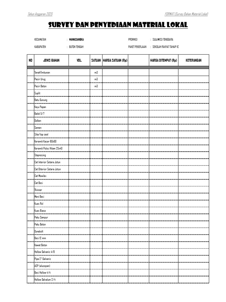 Survey Harga 2025 | PDF