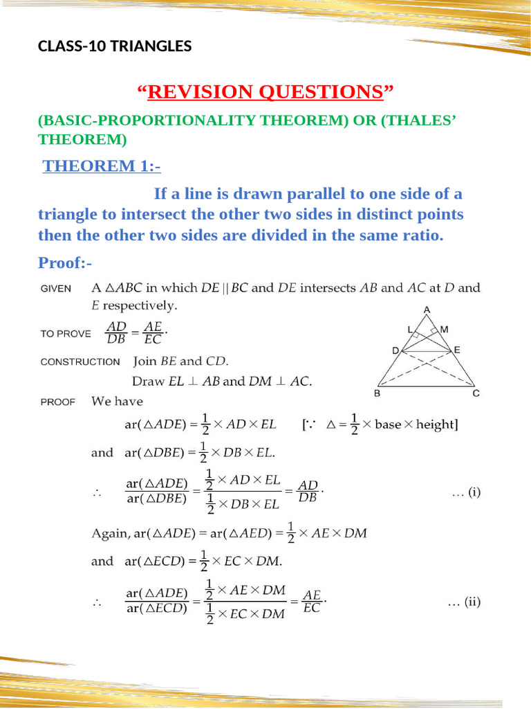 Triangles Revision | PDF