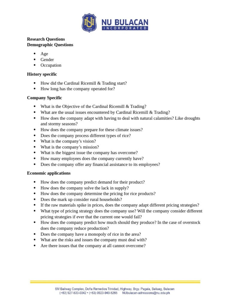 Research Questions | PDF