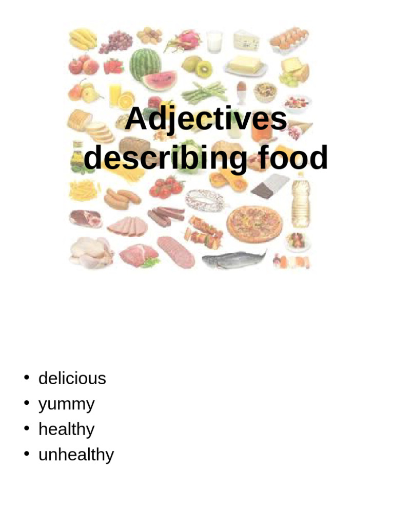 Adjetivos Descriptivos de Comida en Inglés | PDF