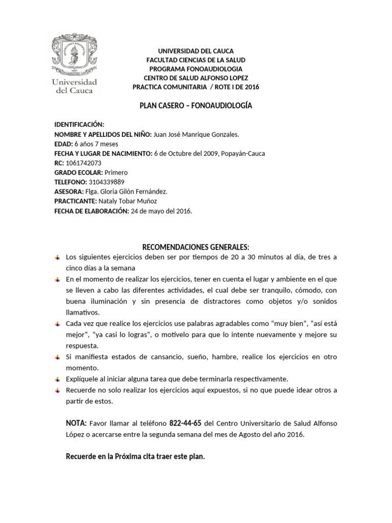 Plan Casero Juan José | PDF