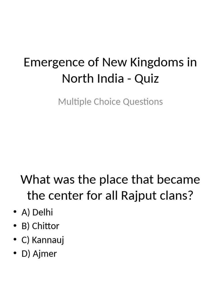 Emergence New Kingdoms Quiz | PDF