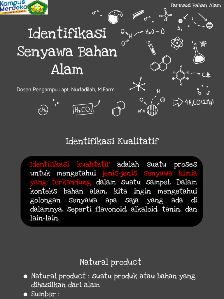 IDENTIFIKASI KUALITATIF SENYAWA Kimia Bahan Alam | PDF