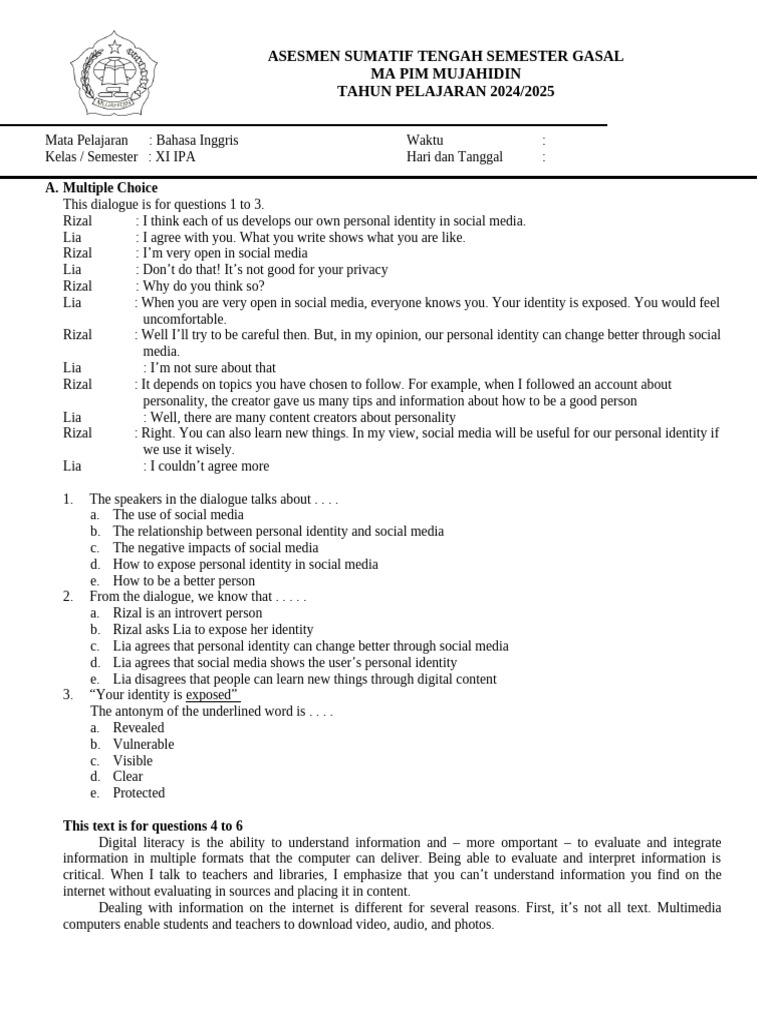 Asts Bing Xi Gasal 2024 2025 | PDF | Recycling | Waste