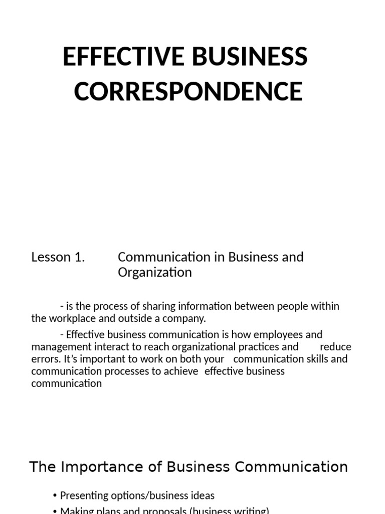 Writing Business Correspondence | PDF