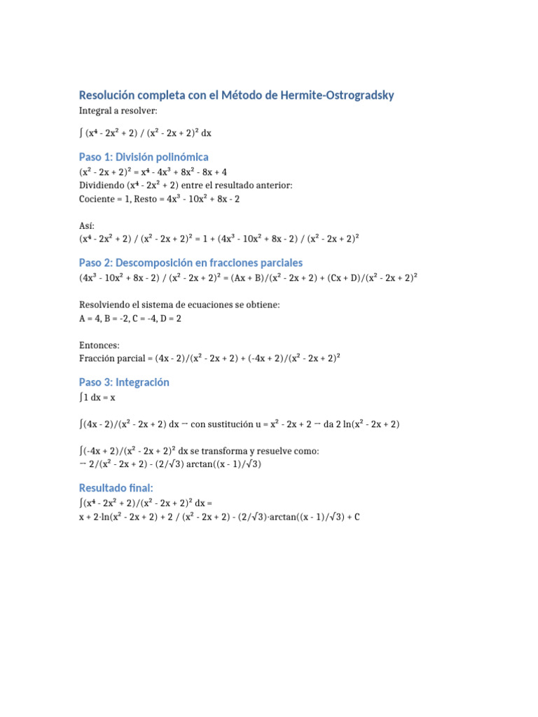 Integral Hermite Ostrogradsky 2 | PDF
