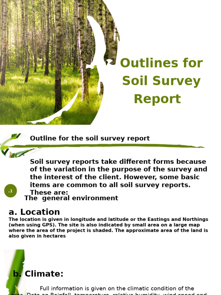 Soil Survey Report Outline | PDF | Soil | Agriculture