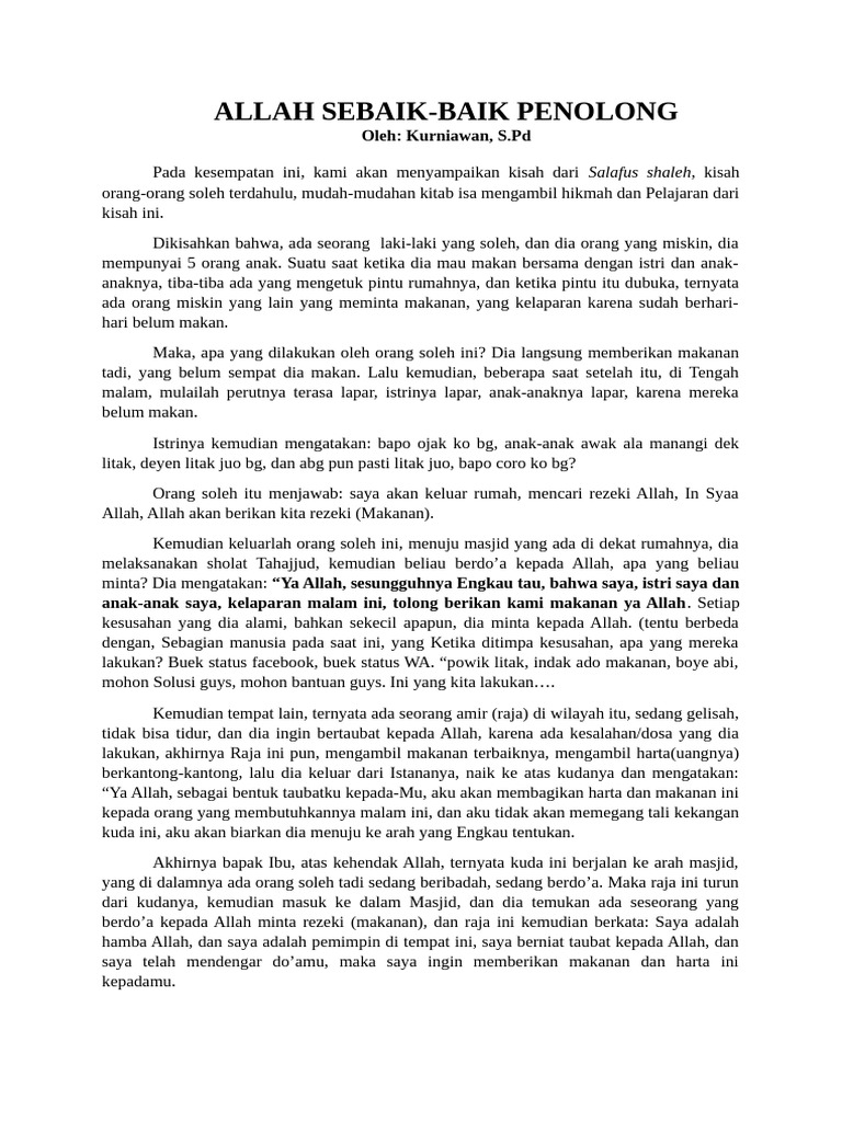 Allah Sebaik Penolong | PDF