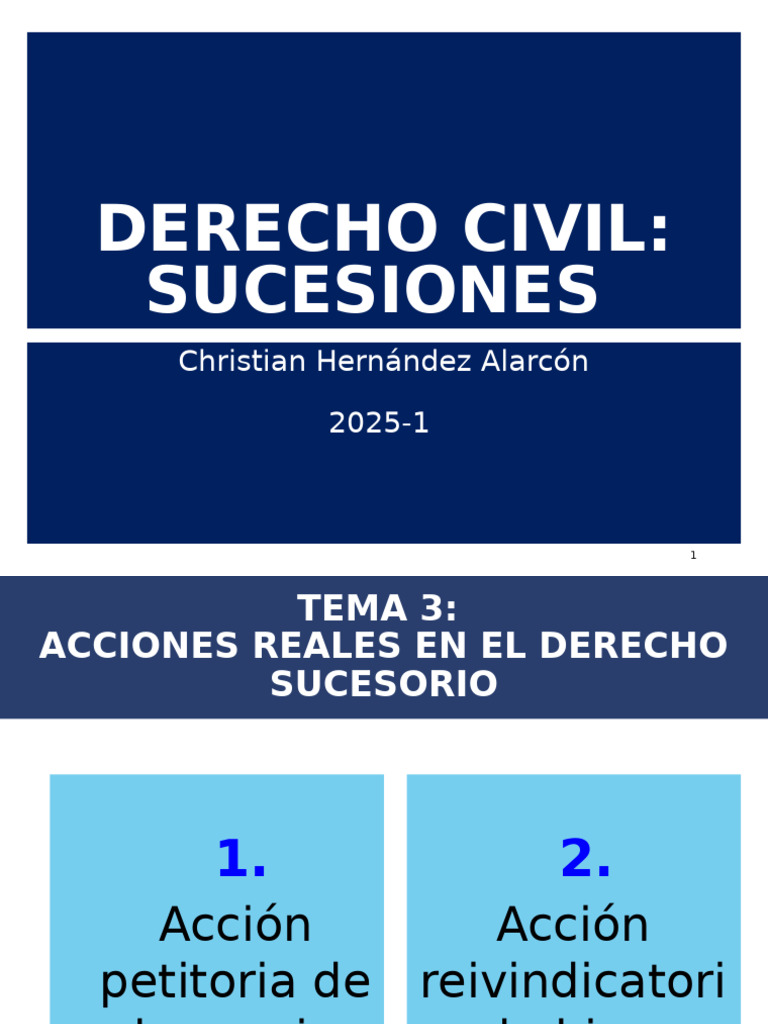 Clase Acciones Reales 2025-1 | PDF | Herencia | Justicia