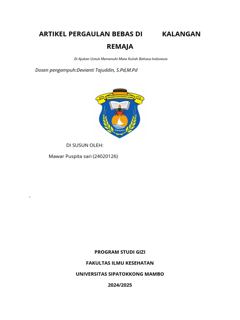 Pergaulan Bebas di Kalangan Remaja | PDF