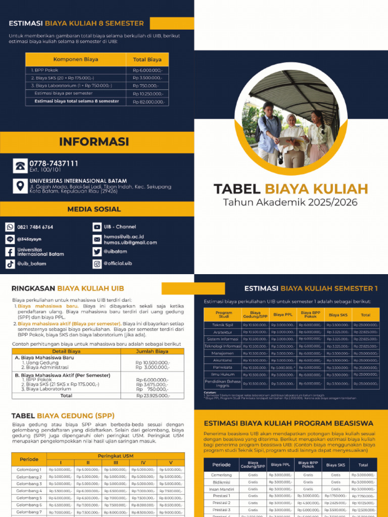 2025 - Brosur Tabel Biaya | PDF